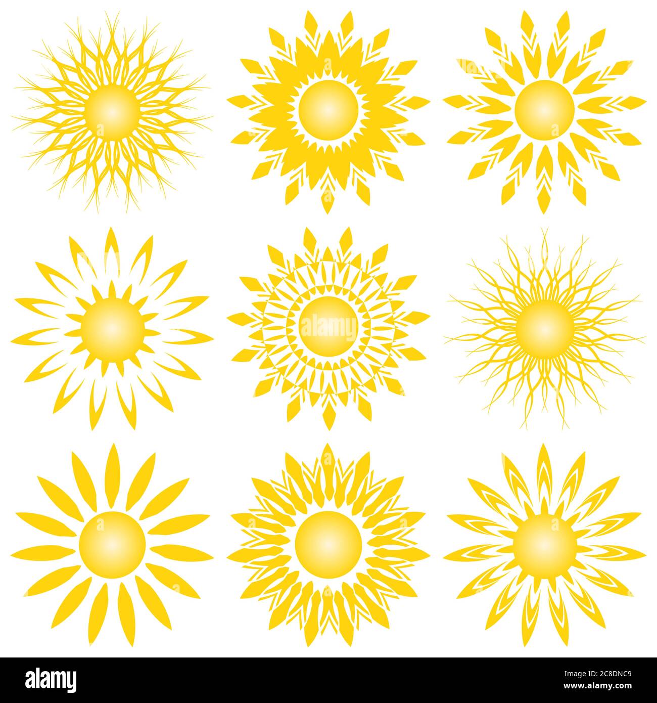 vector illustration of a set of sun Stock Vector Image & Art - Alamy