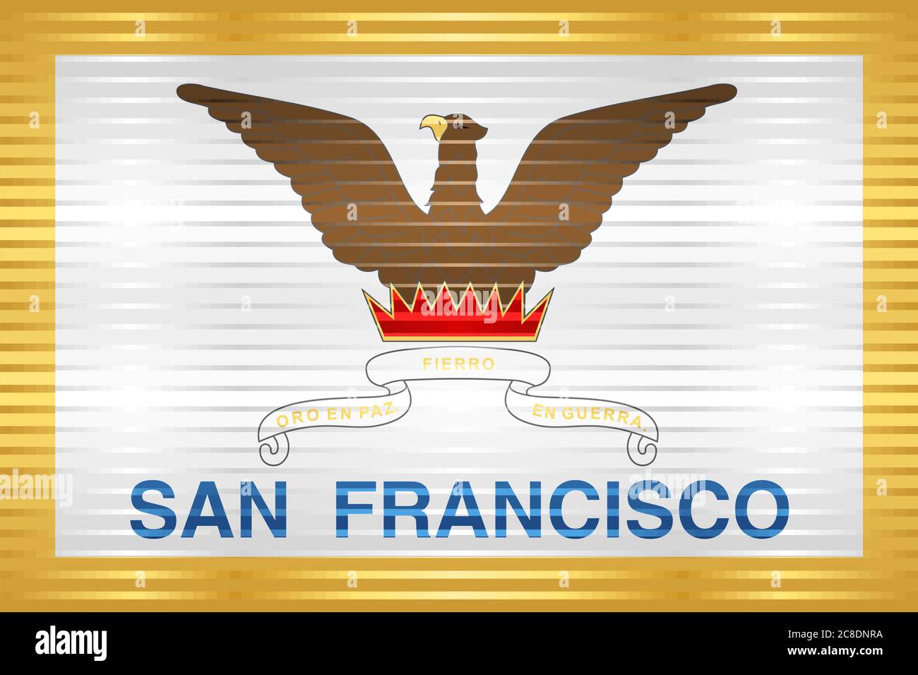 Shiny Grunge flag of the San Francisco - Illustration, Three ...