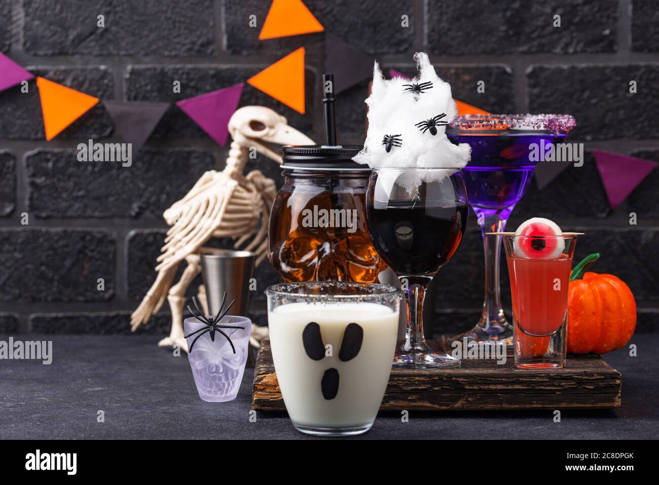 Set of various Halloween drinks Stock Photo - Alamy