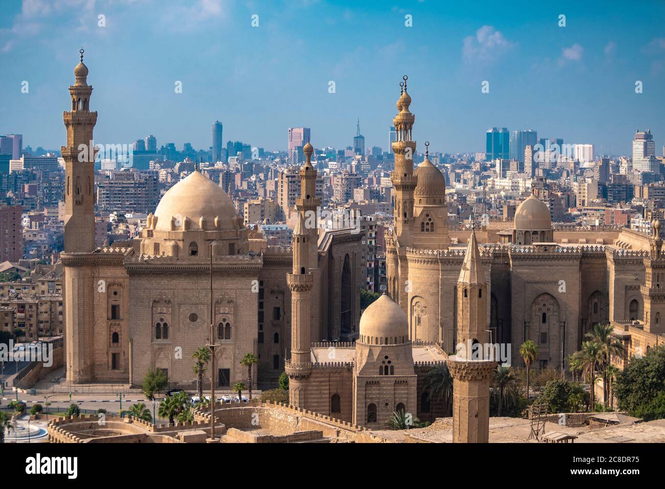 Egypt, Cairo, Salah El Deen Square with Mosque-Madrassa of Sultan ...