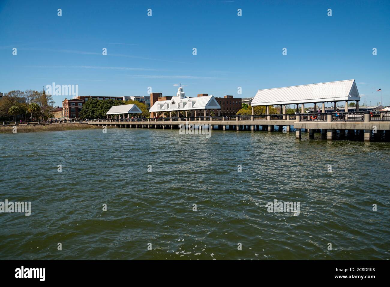 Fishing pier at the Waterfront Park, in Charleston, South Carolina ...