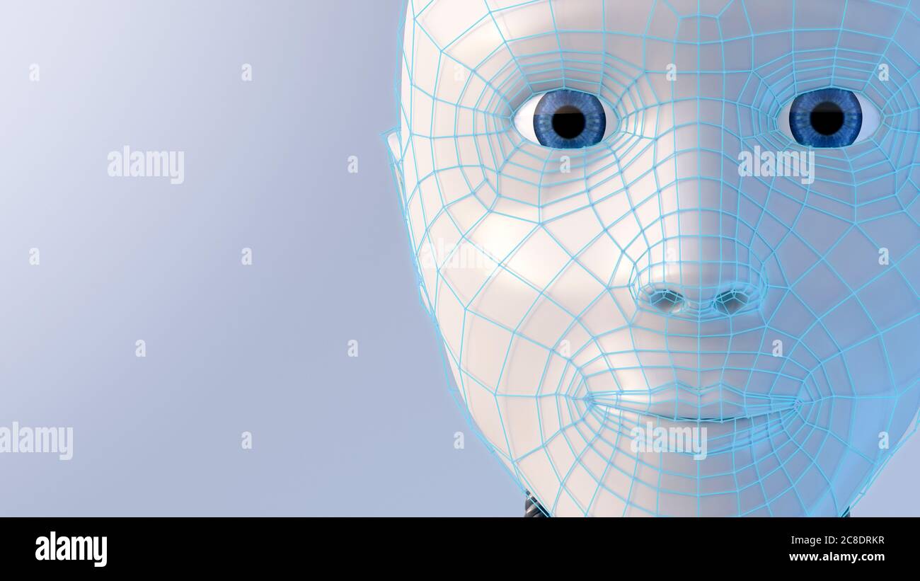 Three dimensional render of android head Stock Photo - Alamy