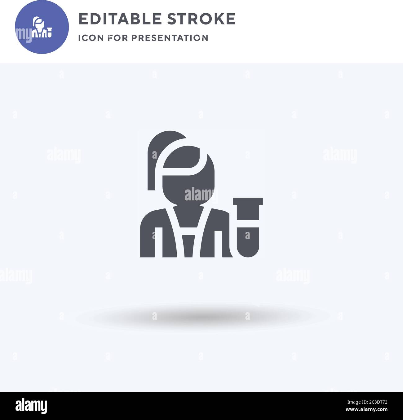 Scientist icon vector, filled flat sign, solid pictogram isolated on ...