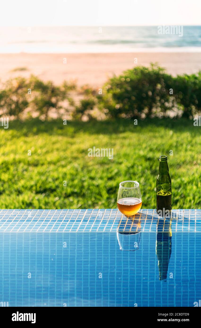 Outdoor swimming pool dusk hi-res stock photography and images - Alamy