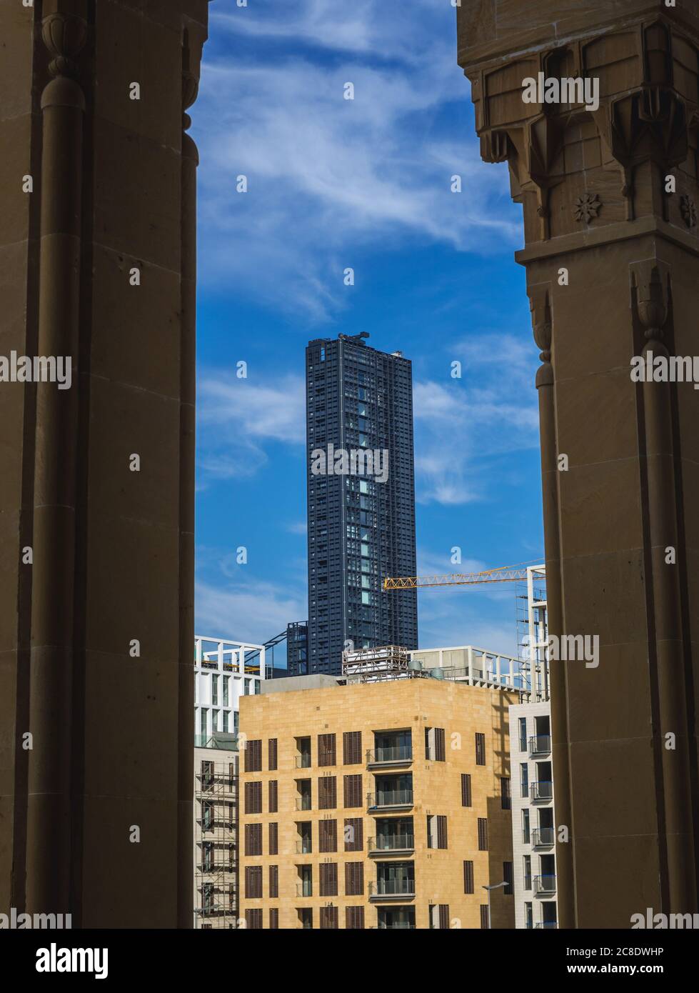 Quasar Tower seen from Mohammad Al-Amin Sunni Muslim Mosque also called ...