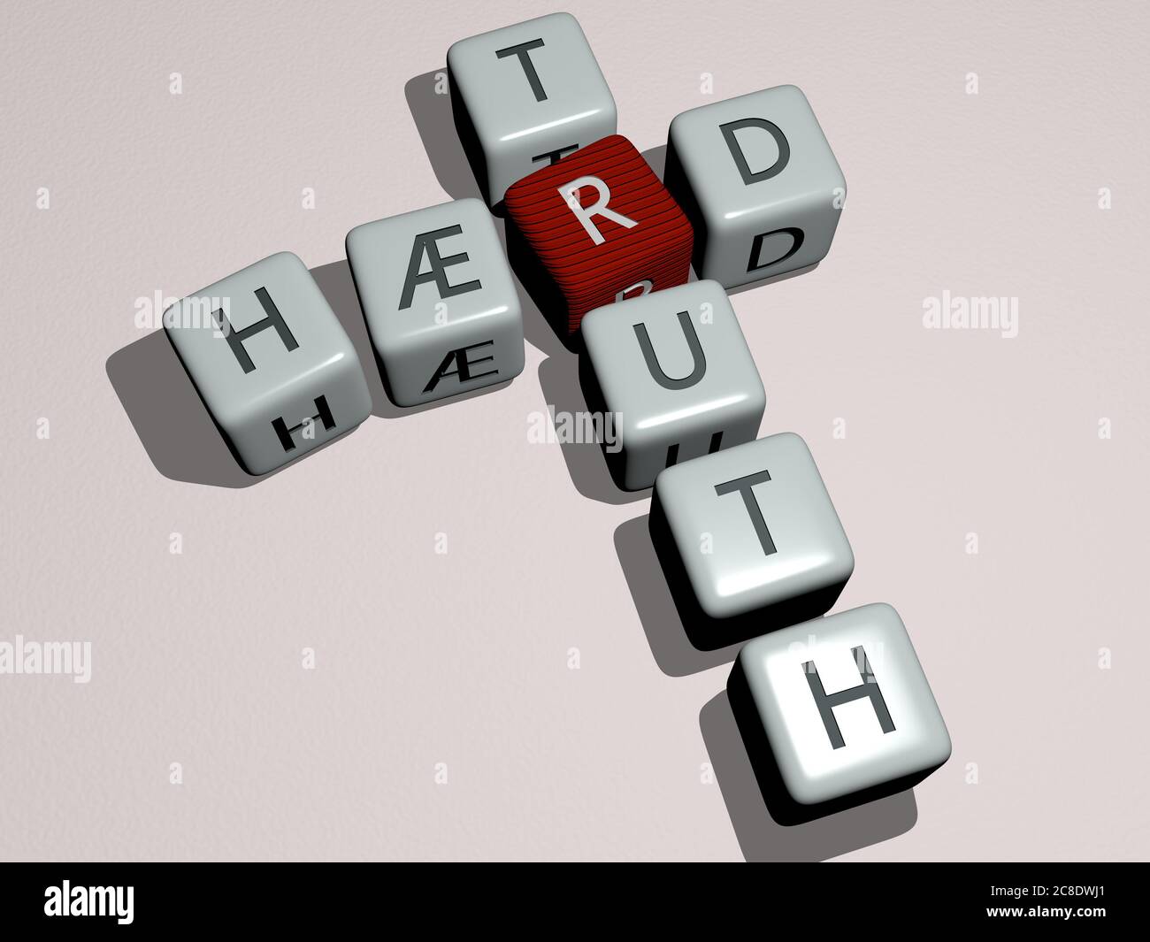 hard truth combined by dice letters and color crossing for the related ...