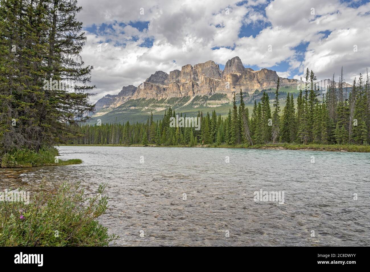 Castle Mountain at Castle Junction in Banff National Park, Alberta ...