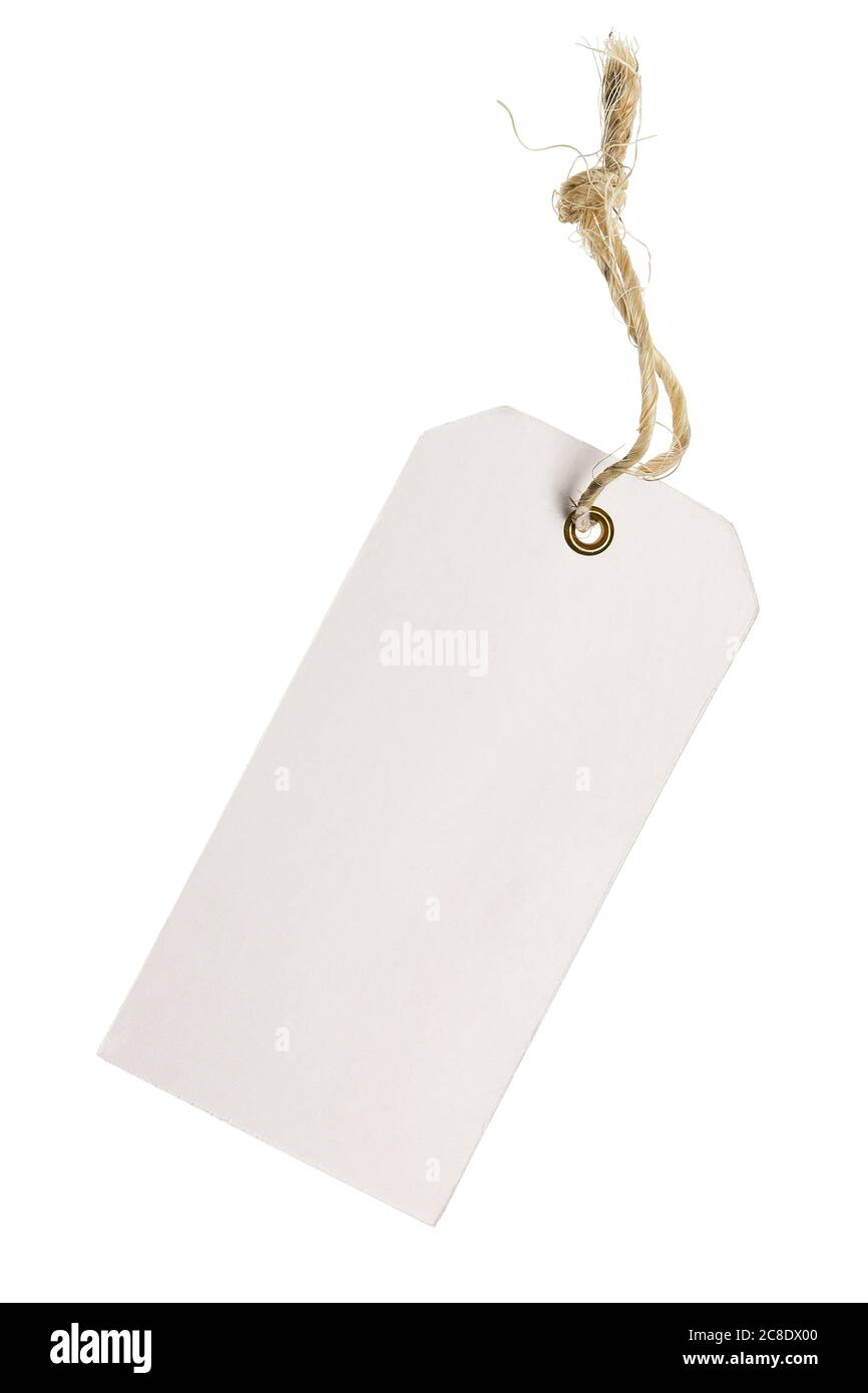 blank price tag isolated on white Stock Photo - Alamy