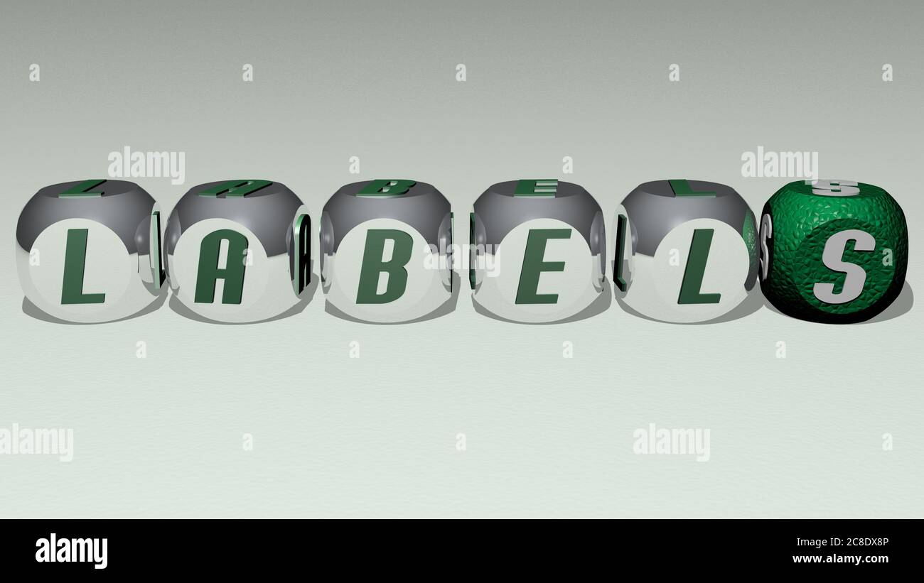 labels combined by dice letters and color crossing for the related ...