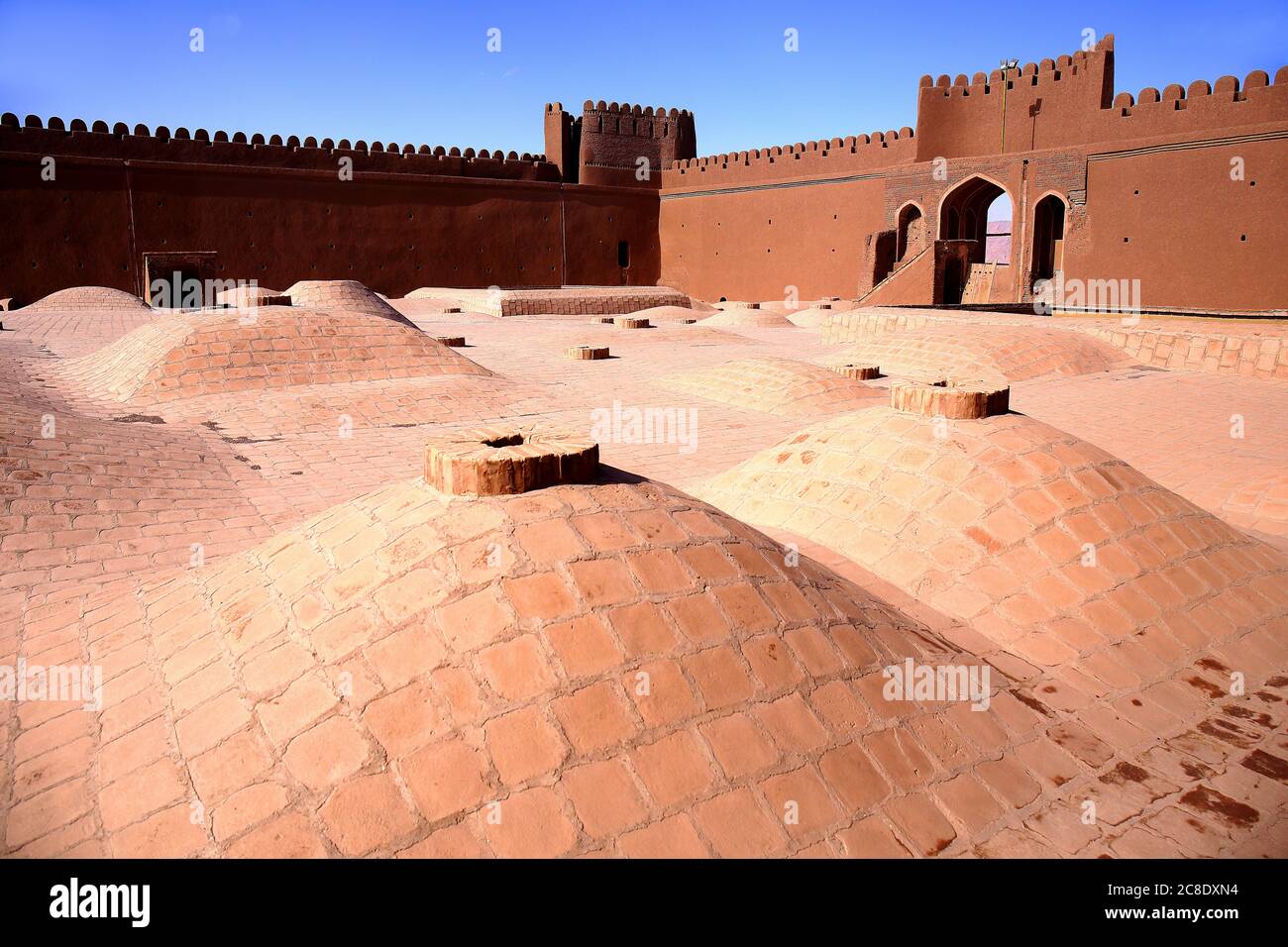 Iran, Kerman Province, Rayen, Well preserved interior of Rayen Castle ...