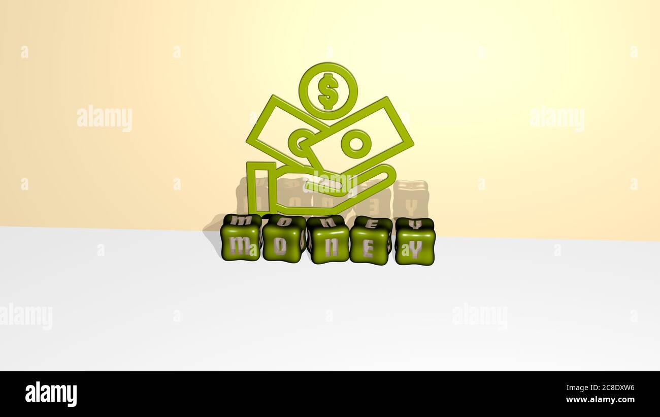 3D graphical image of MONEY vertically along with text built by ...