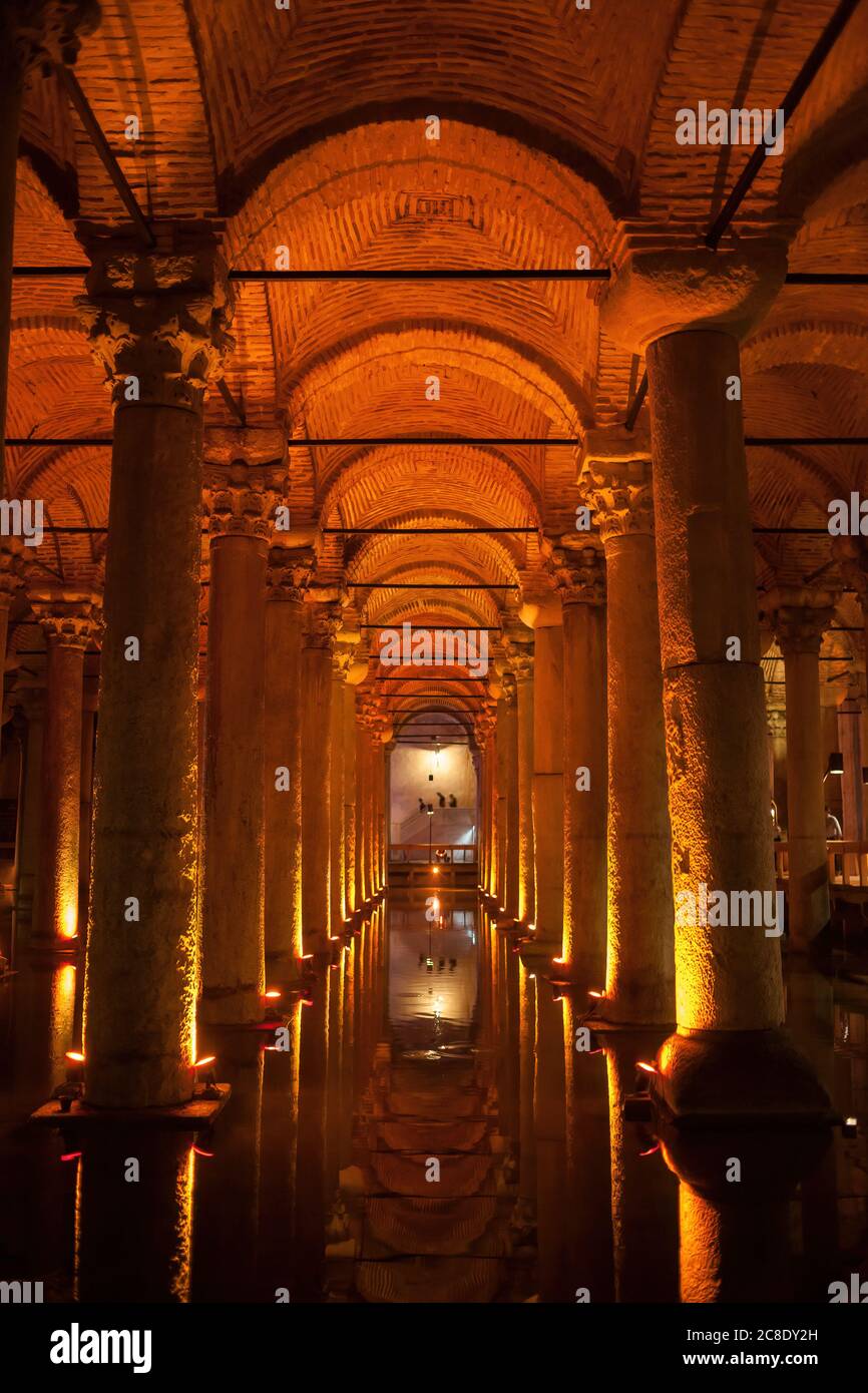 Turkey, Istanbul, Underground interior of Basilica Cistern Stock Photo ...