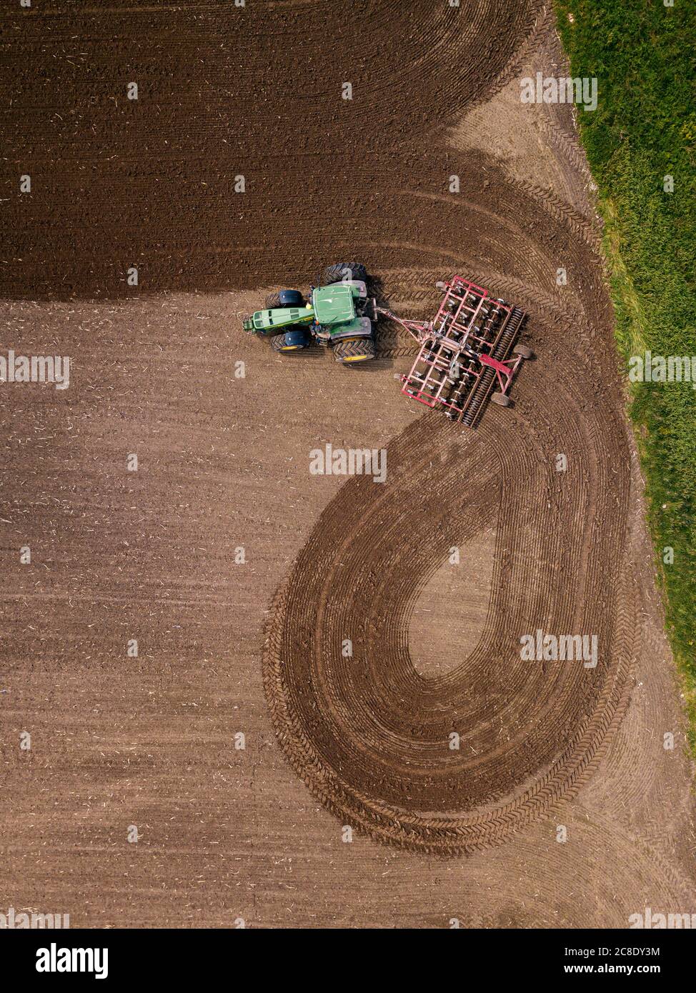 Overhead Tractor Ploughing High Resolution Stock Photography and Images ...