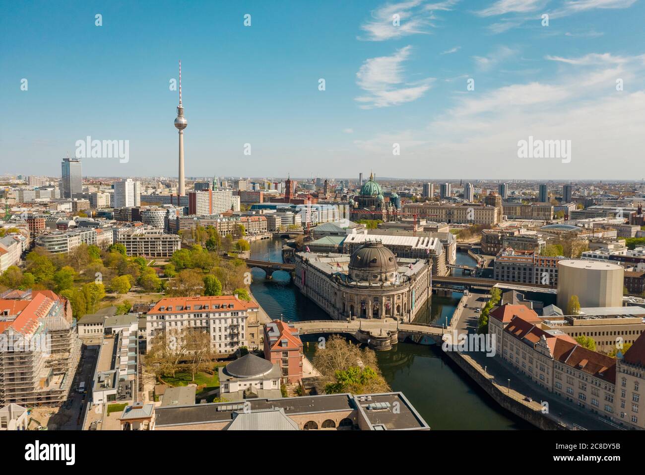 View over berlin with radio tower and television tower hi-res stock ...