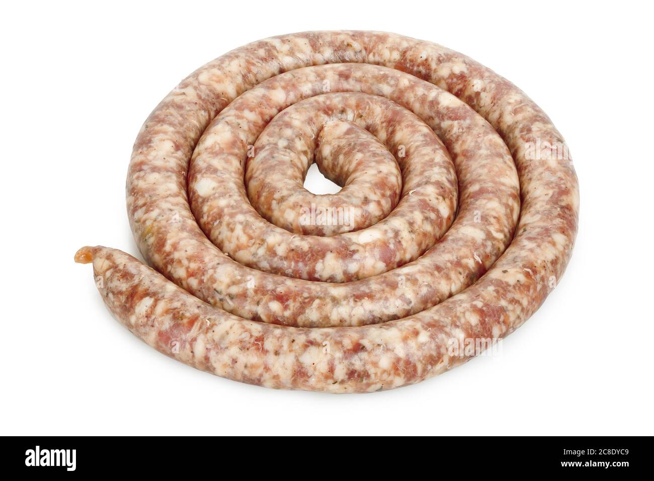 long rolled sausage isolated on white Stock Photo - Alamy