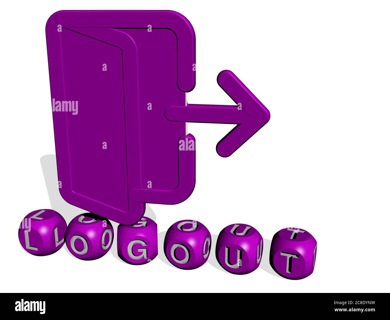 3D graphical image of LOGOUT vertically along with text built by ...