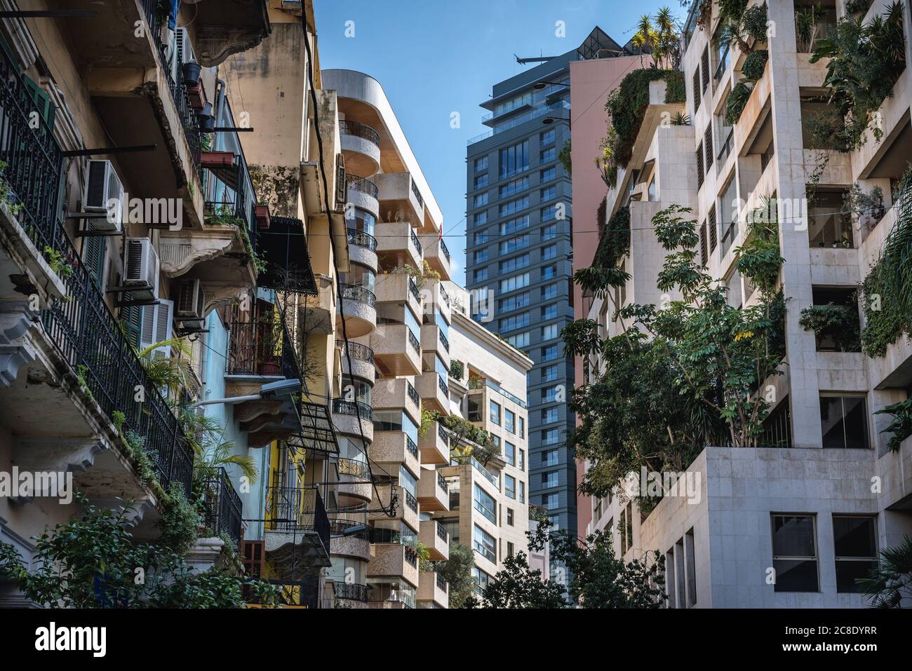 Residential buildings in Achrafieh area of Beirut, Lebanon Stock Photo ...