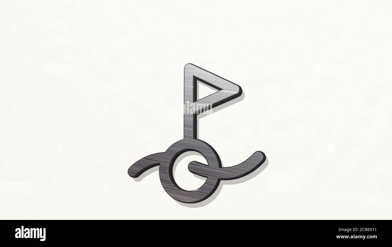 SAILING FINISH LINE made by 3D illustration of a shiny metallic ...