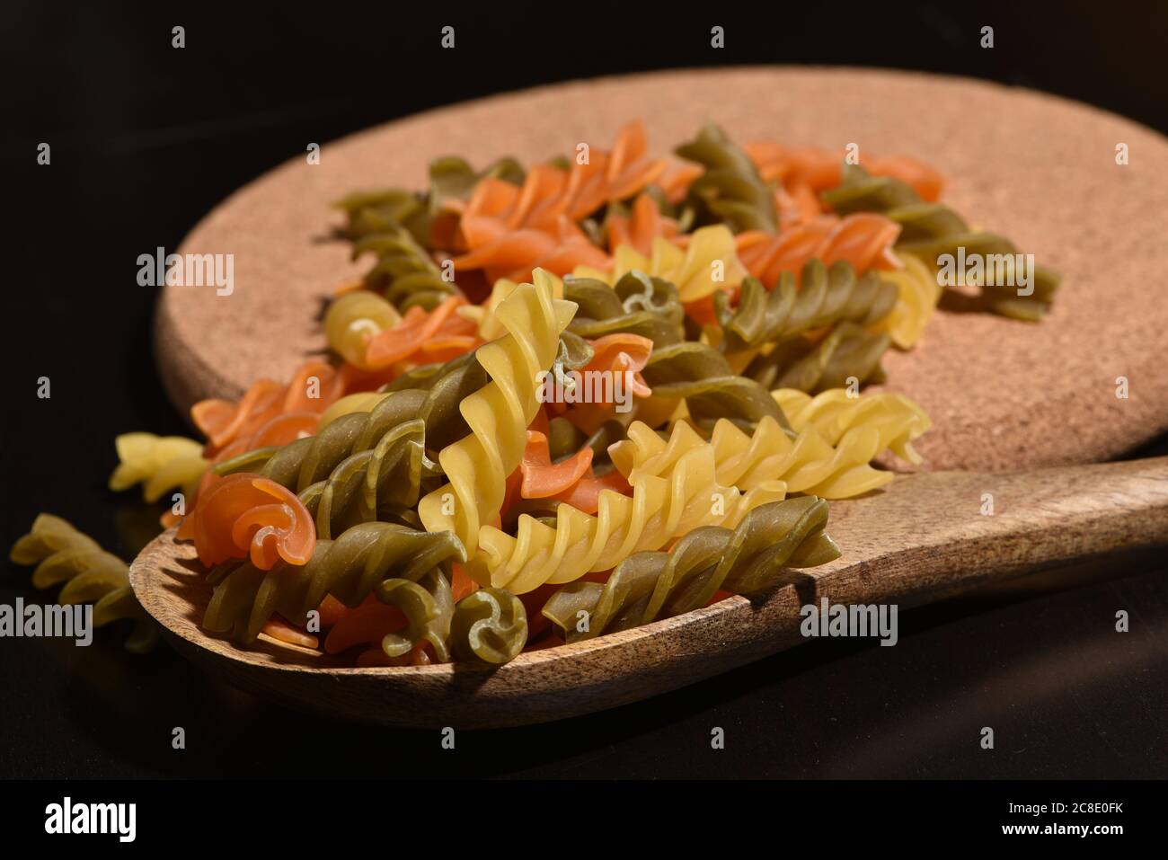 Three Colors Rotini Pasta. Twisted colored pasta in Italy Stock Photo ...