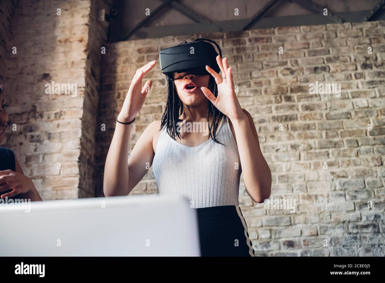 Woman wearing glasses braids hi-res stock photography and images - Alamy