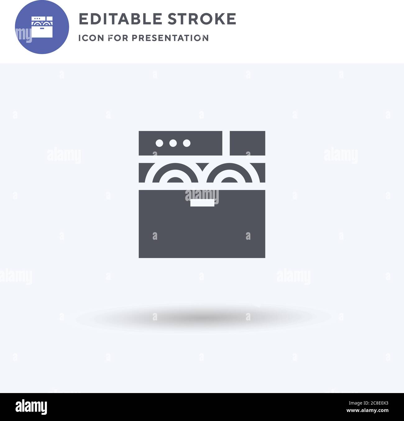 Dishwasher icon vector, filled flat sign, solid pictogram isolated on ...