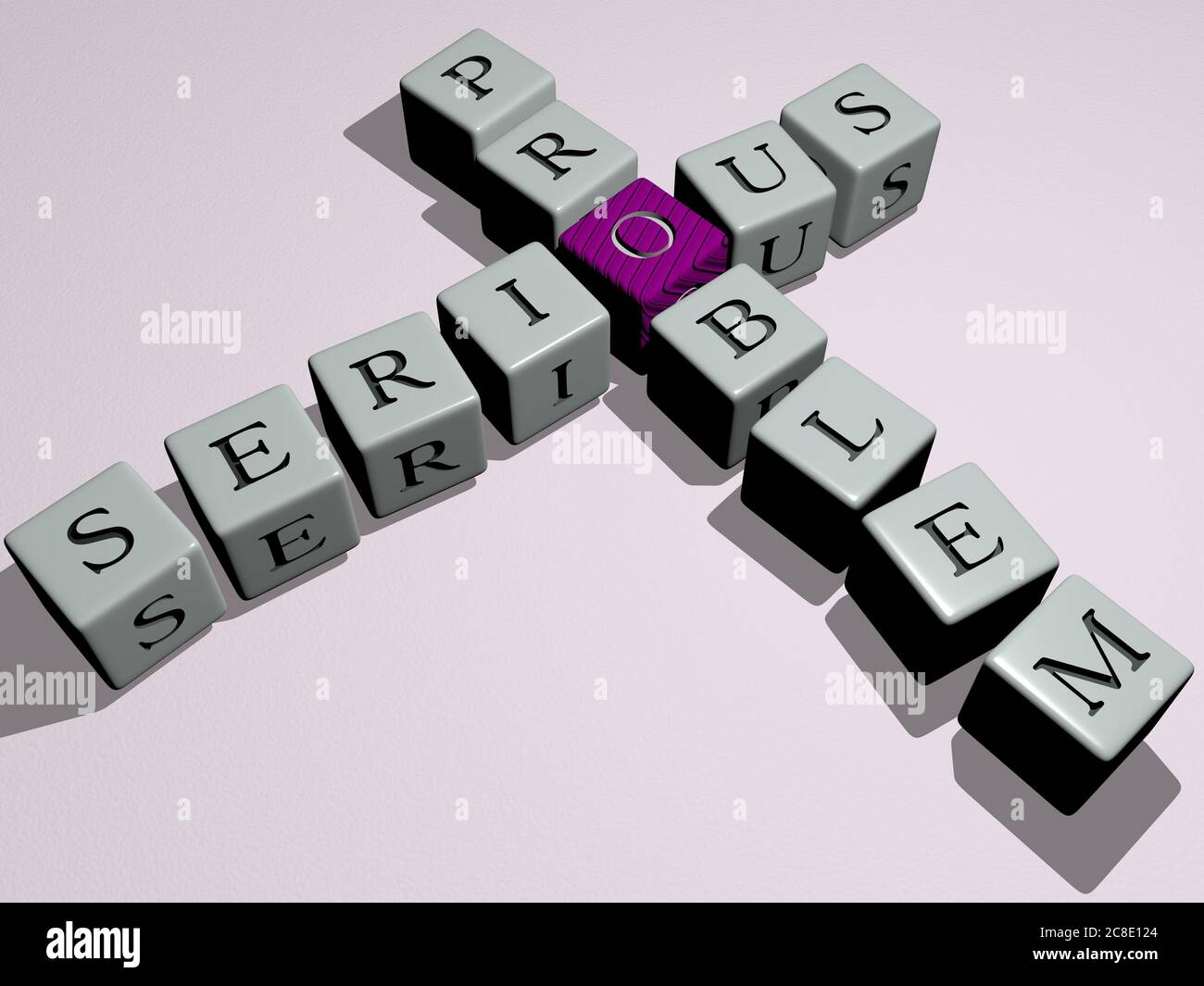 combination of SERIOUS PROBLEM built by cubic letters from the top ...