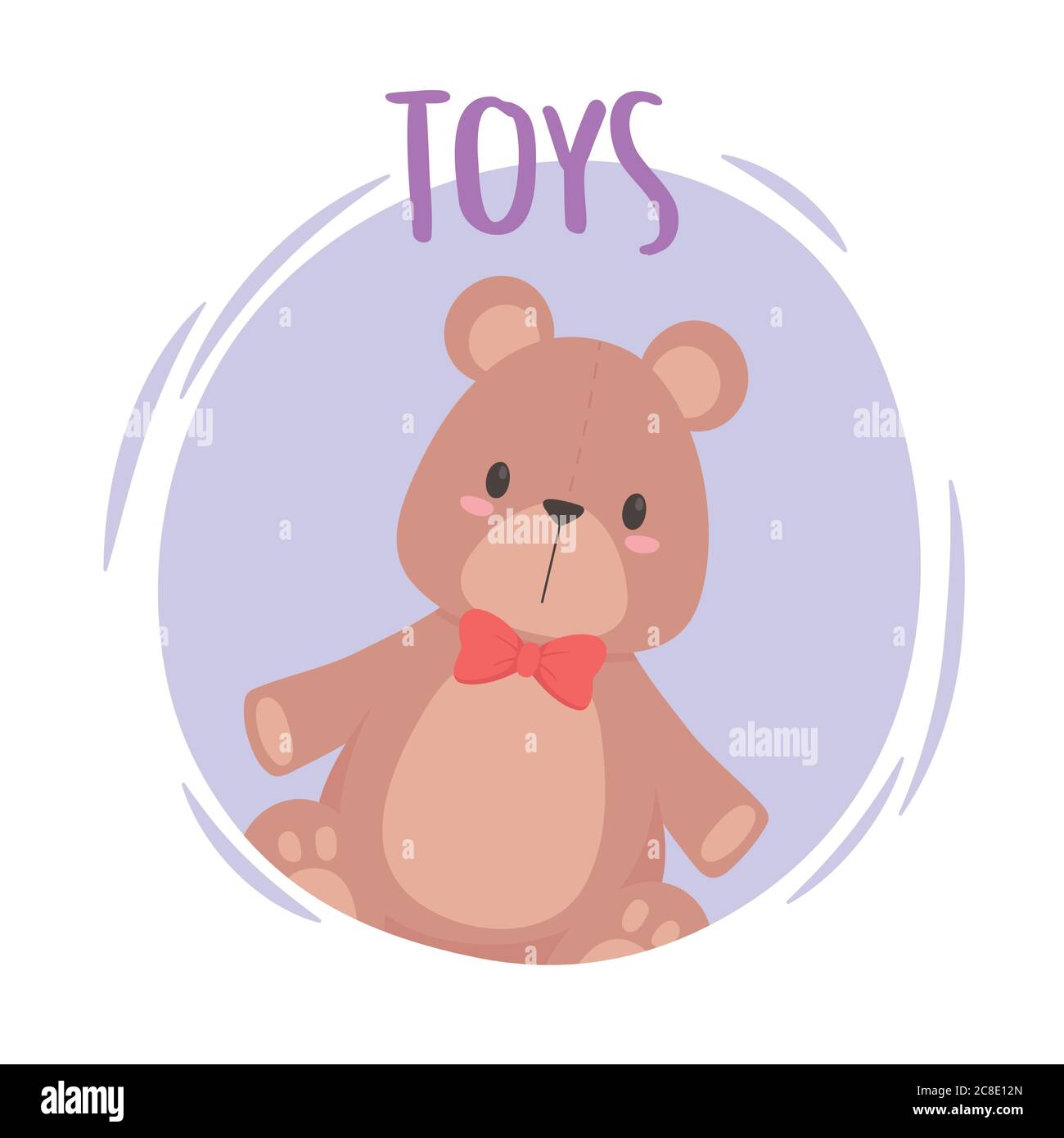 toys object for small kids to play cartoon teddy bear with bow vector ...