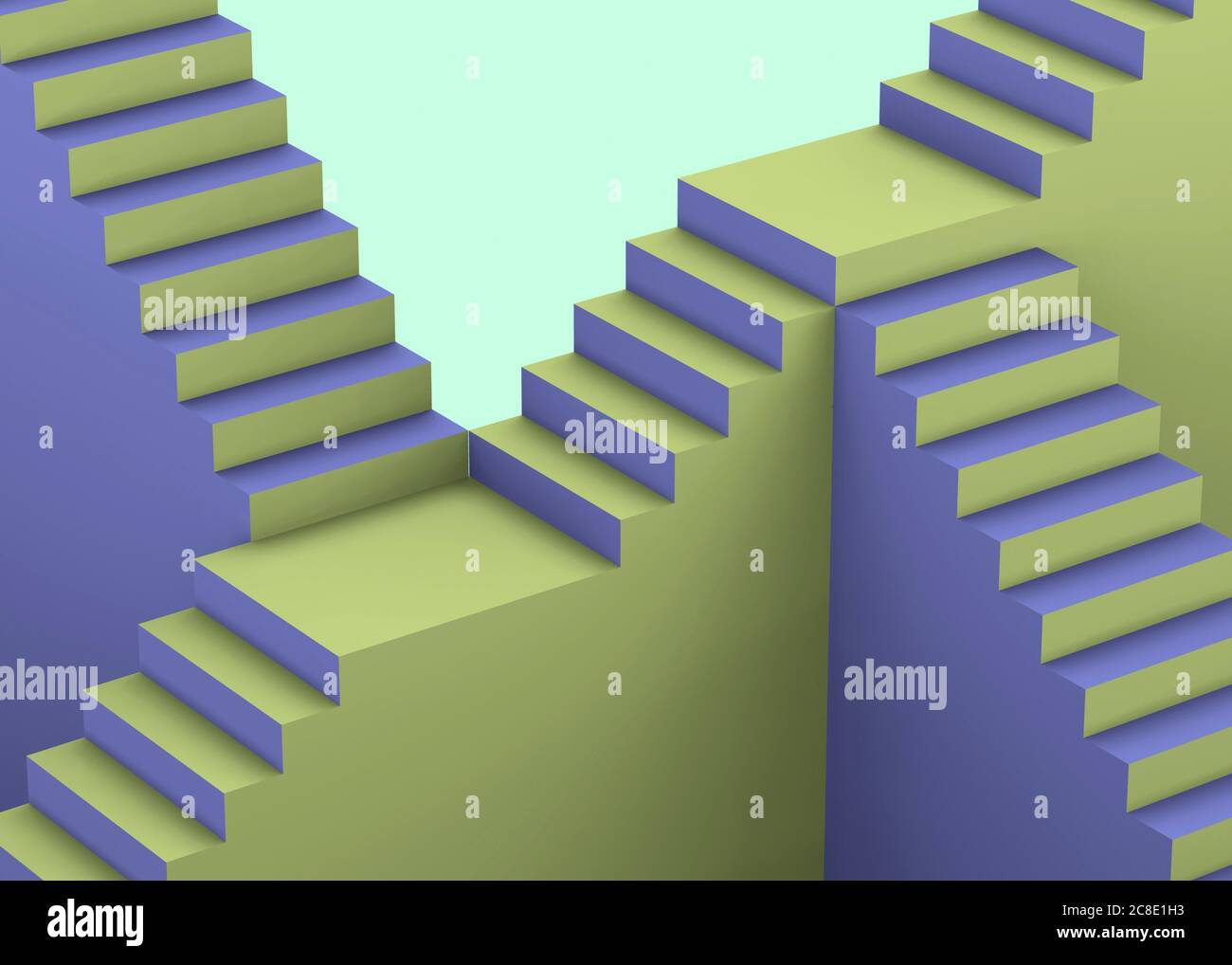 Colorful Pop art Stairs - 3D concept Stock Photo - Alamy