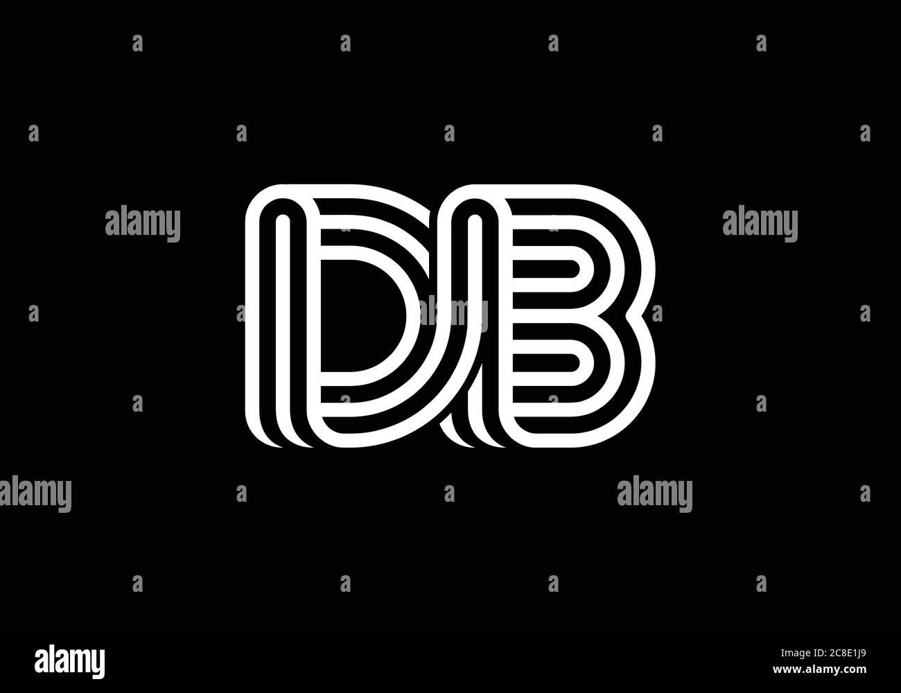 Initial Monogram Letter D B Logo Design Vector Template. D B Letter ...