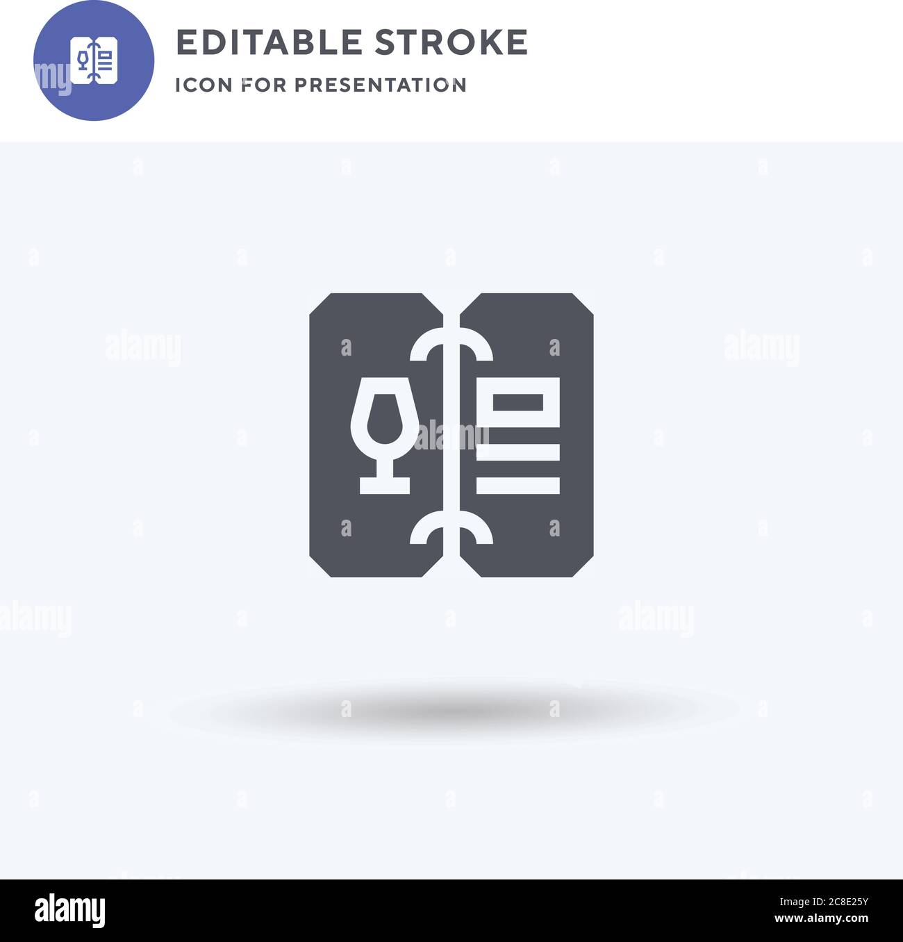 Wine Menu icon vector, filled flat sign, solid pictogram isolated on ...