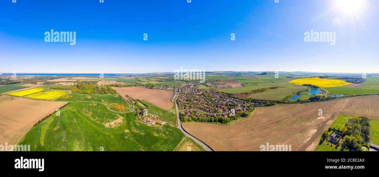 Aerial view over uk town sky hi-res stock photography and images - Alamy