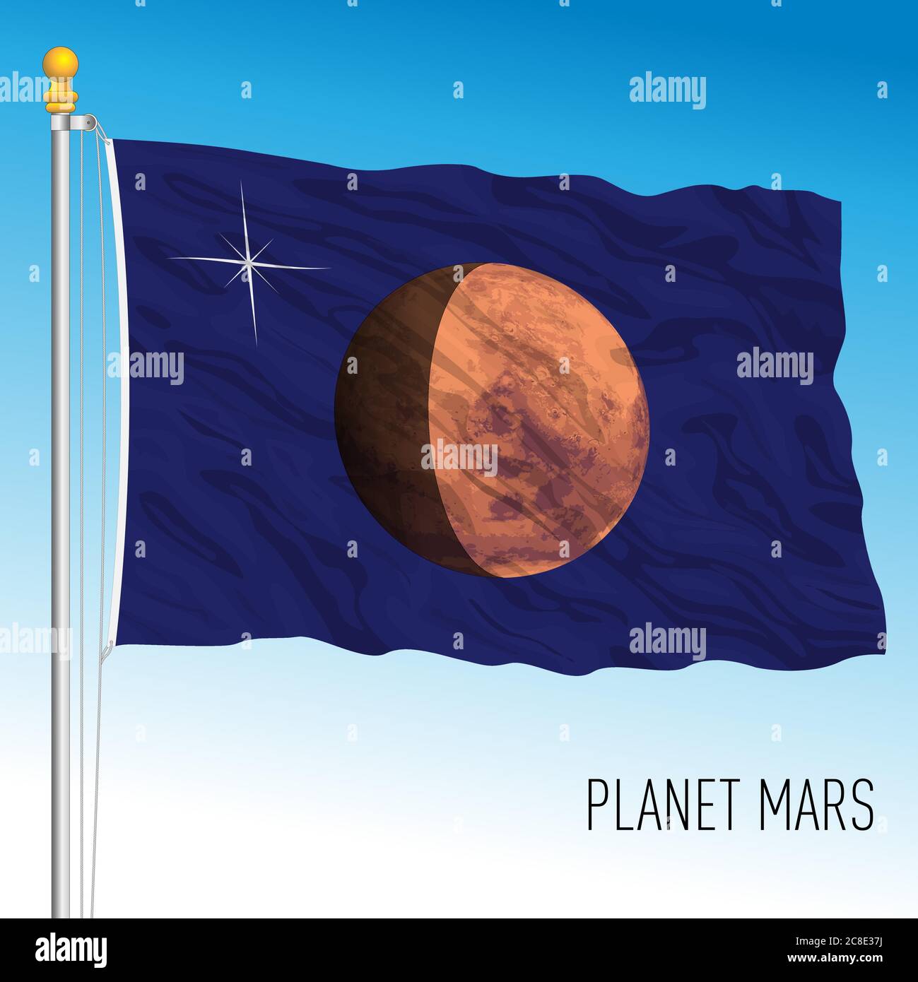 Planet Mars fantasy flag, vector illustration Stock Vector Image & Art ...