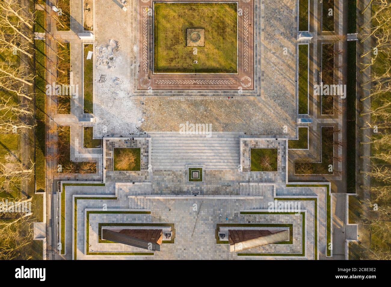 Germany, Berlin, Aerial view of Treptower Park Soviet War Memorial in ...