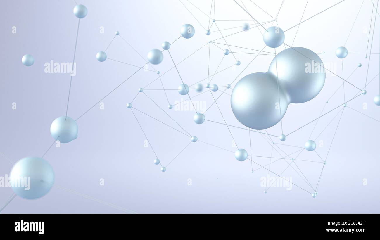 Three dimensional render of white interconnected spheres Stock Photo ...