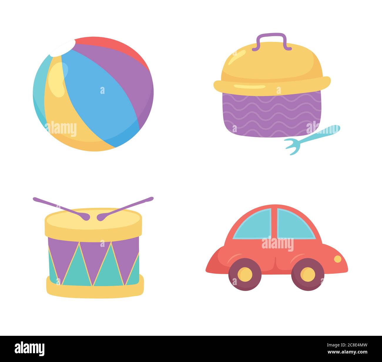 toys object for small kids to play cartoon ball car drum and lunch box ...