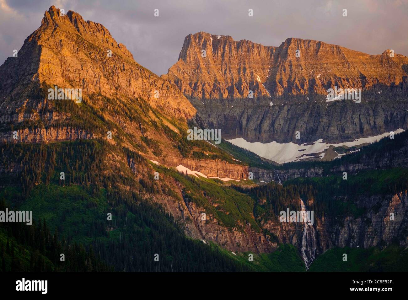 July 22, 2020: Mount Oberlin in Glacier National Park, the peak on the ...