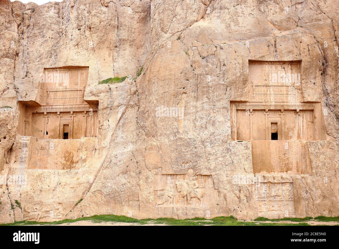 Iran, Fars Province, Marvdasht, Reliefs of Naqsh-E Rostam necropolis ...