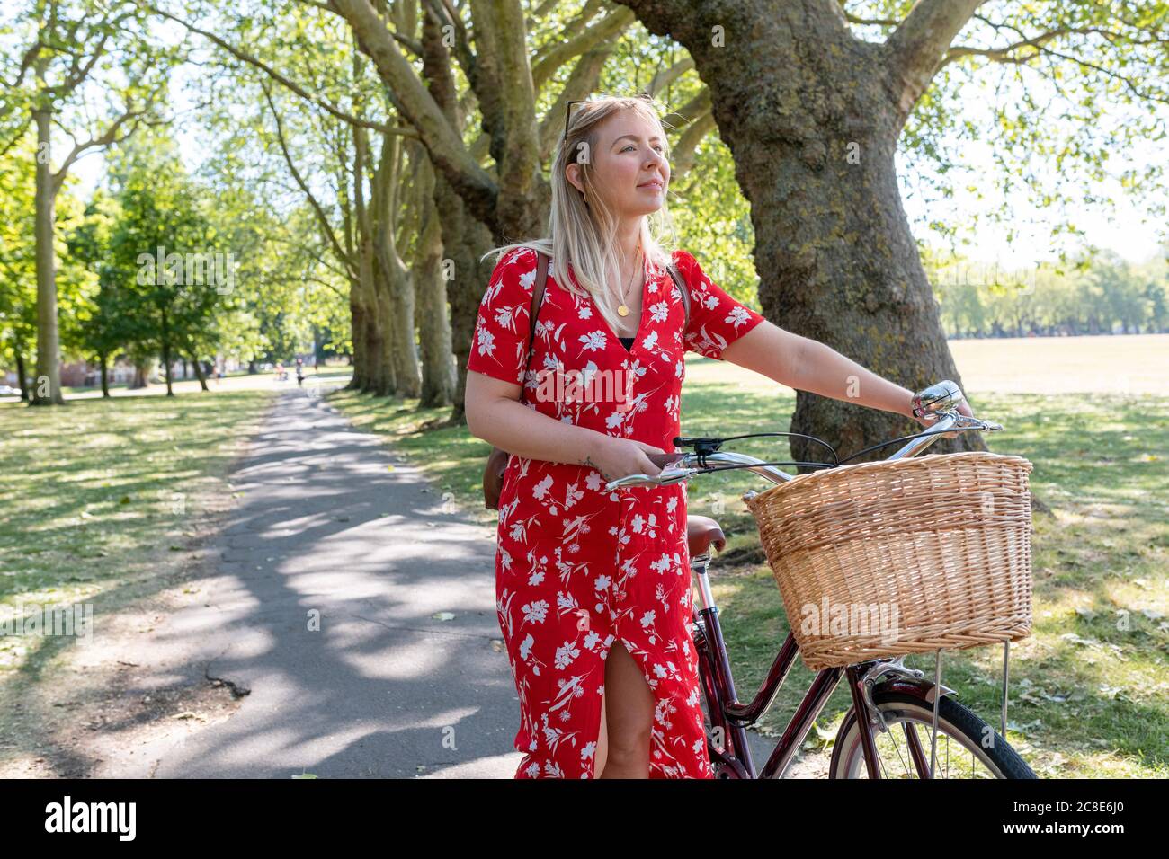 Beautiful women on bicycle hi-res stock photography and images - Alamy