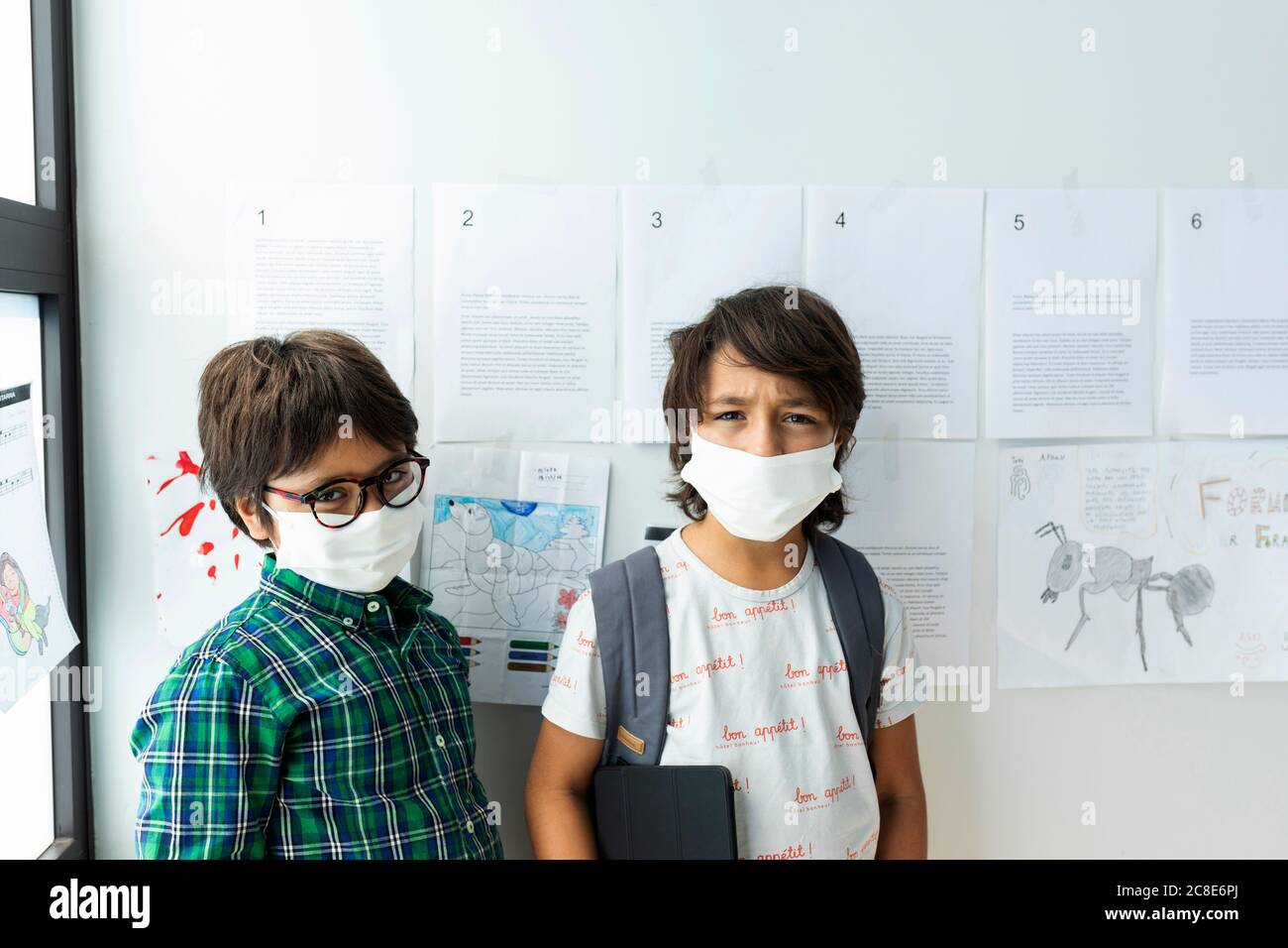 Children wearing masks in school hi-res stock photography and images ...