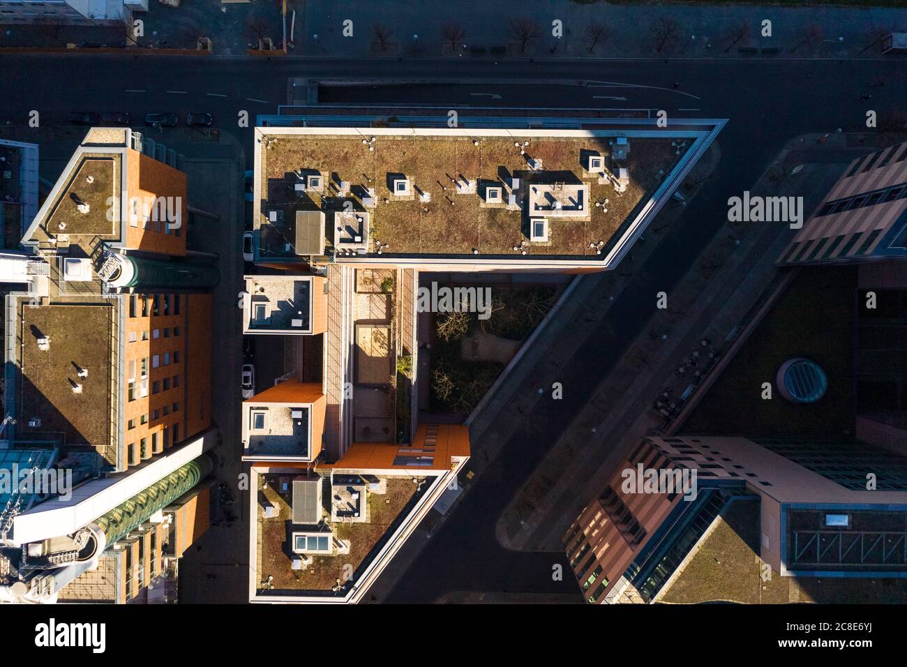 Aerial view office roof hi-res stock photography and images - Alamy
