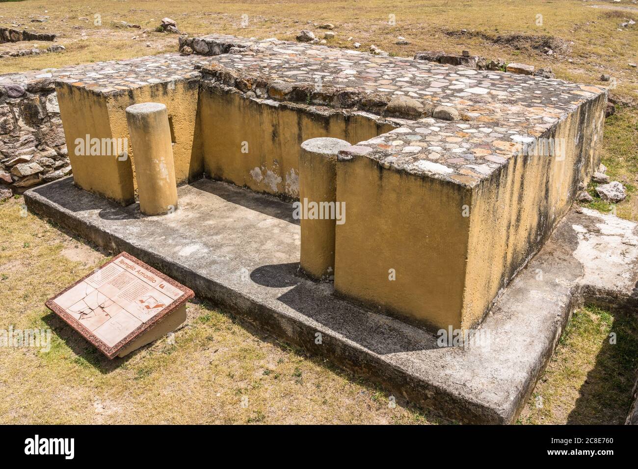 The Yellow Temple in Building B in the ruins of the pre-Hispanic ...