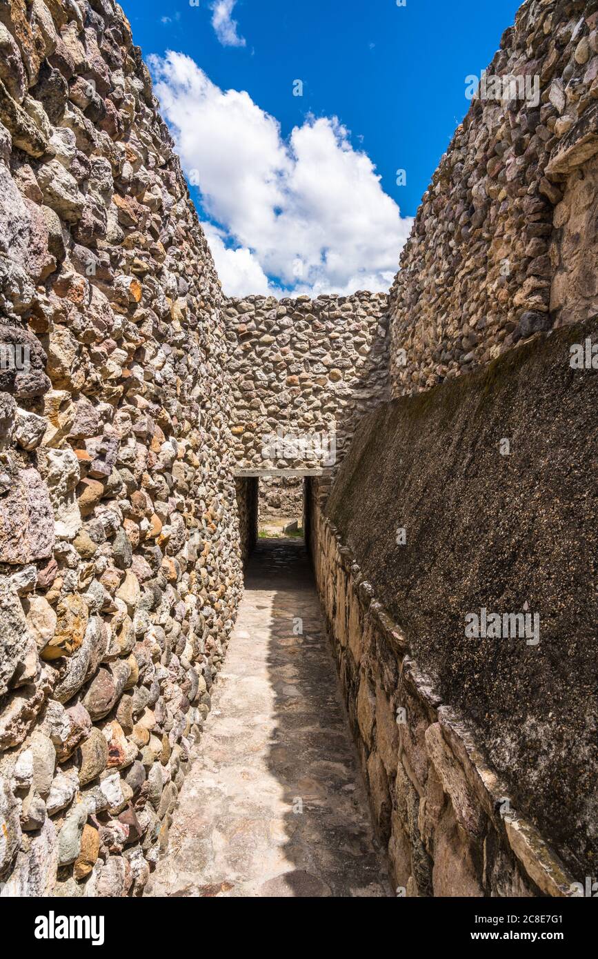 The entryway into the interior of Building B in the ruins of the pre ...