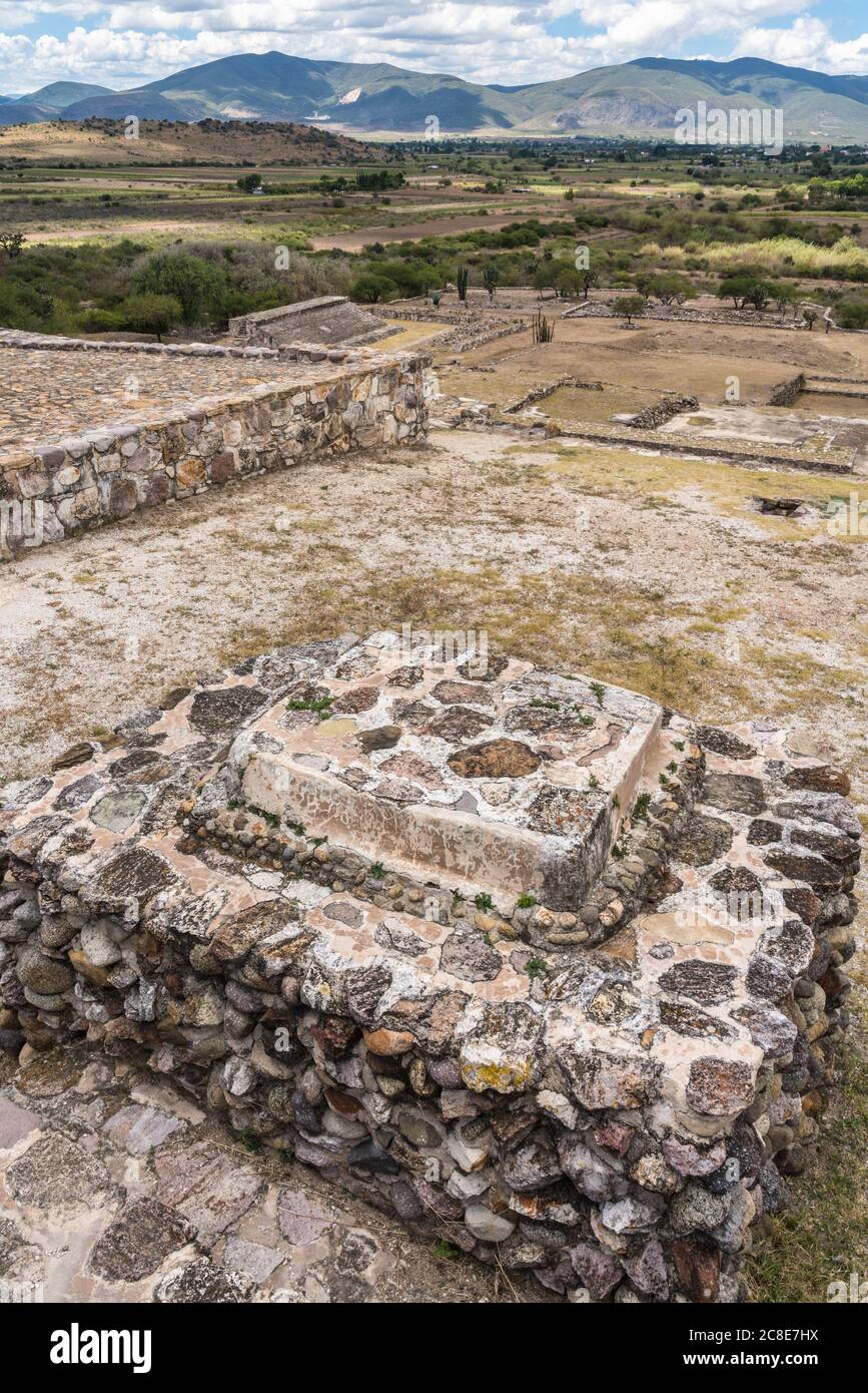 The ceremonial platform on the top of Building A in the ruins of the ...