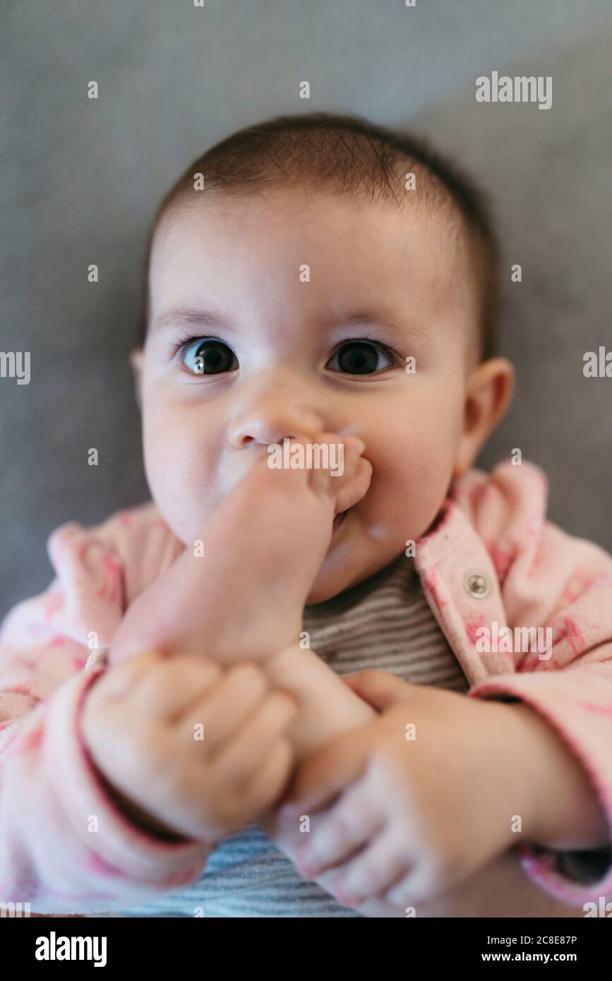 Girl chewing her toe hi-res stock photography and images - Alamy