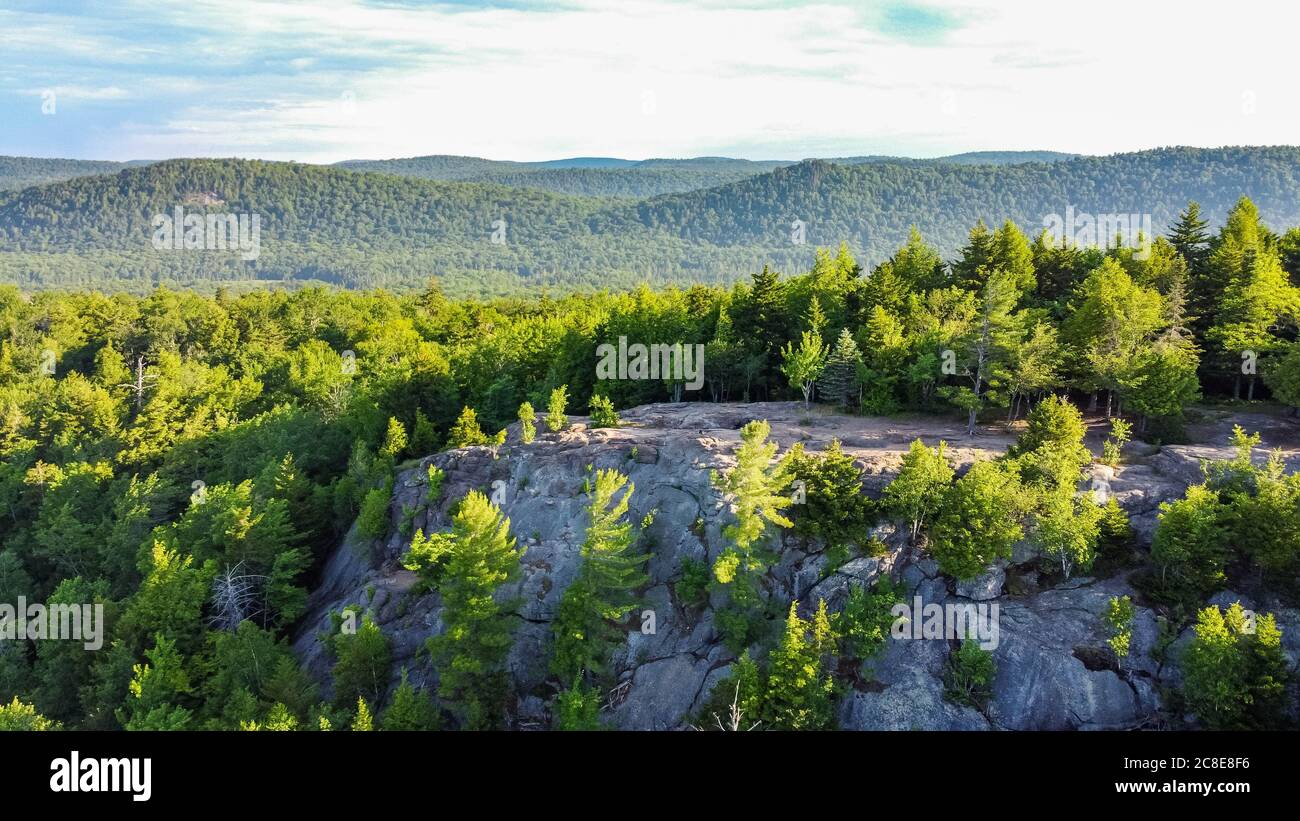 Scenic aerial view of Rocky Mountain Summit at Adirondacks area New ...