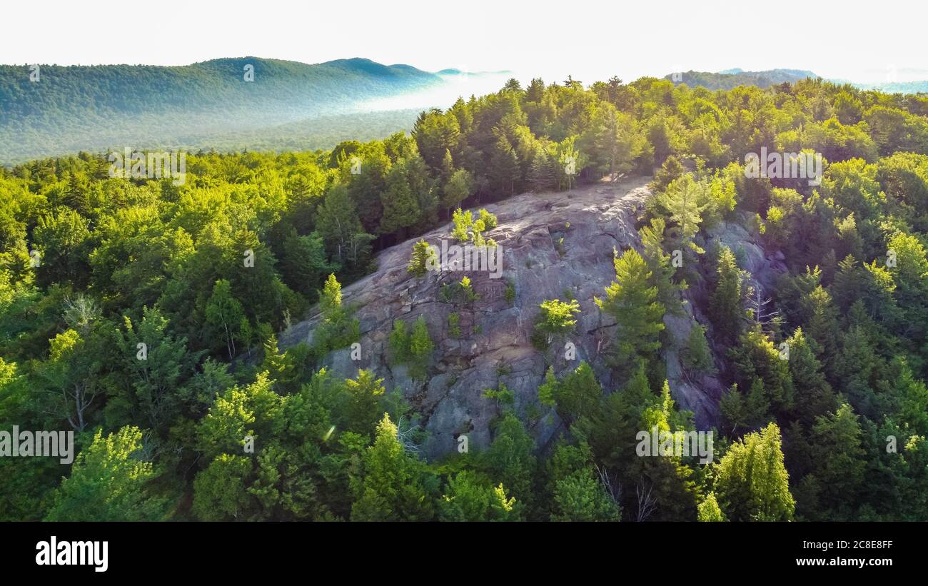 Scenic aerial view of Rocky Mountain Summit at Adirondacks area New ...