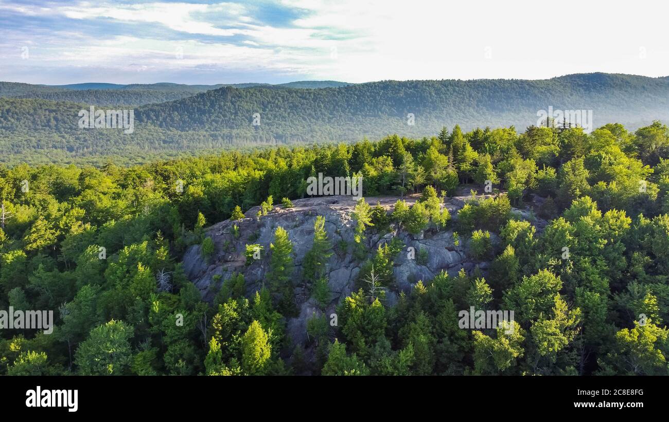 Scenic aerial view of Rocky Mountain Summit at Adirondacks area New ...