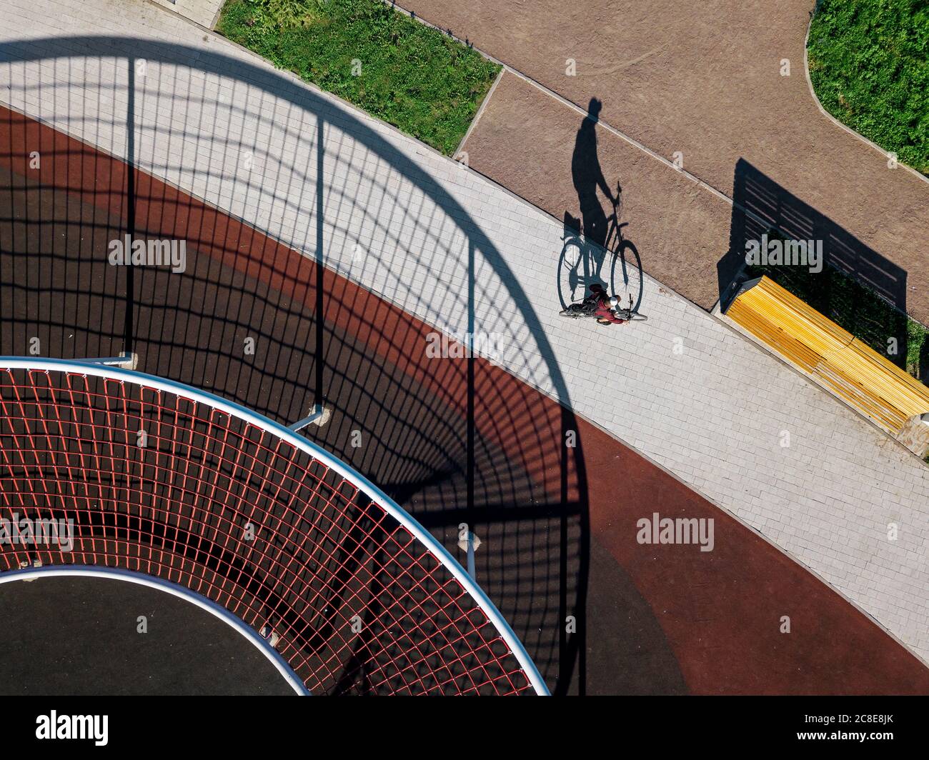 Man cycling on path in sports field hi-res stock photography and images ...
