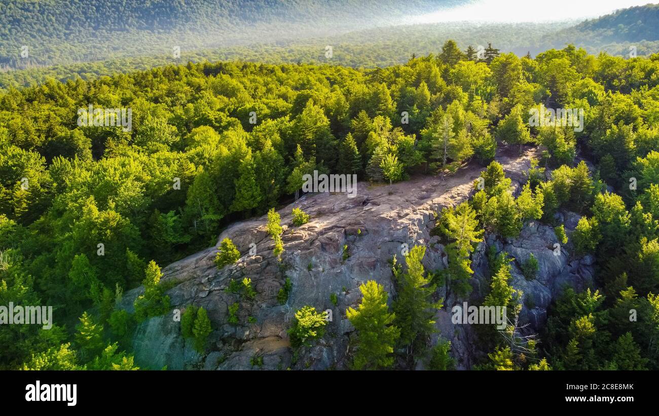 Scenic aerial view of Rocky Mountain Summit at Adirondacks area New ...