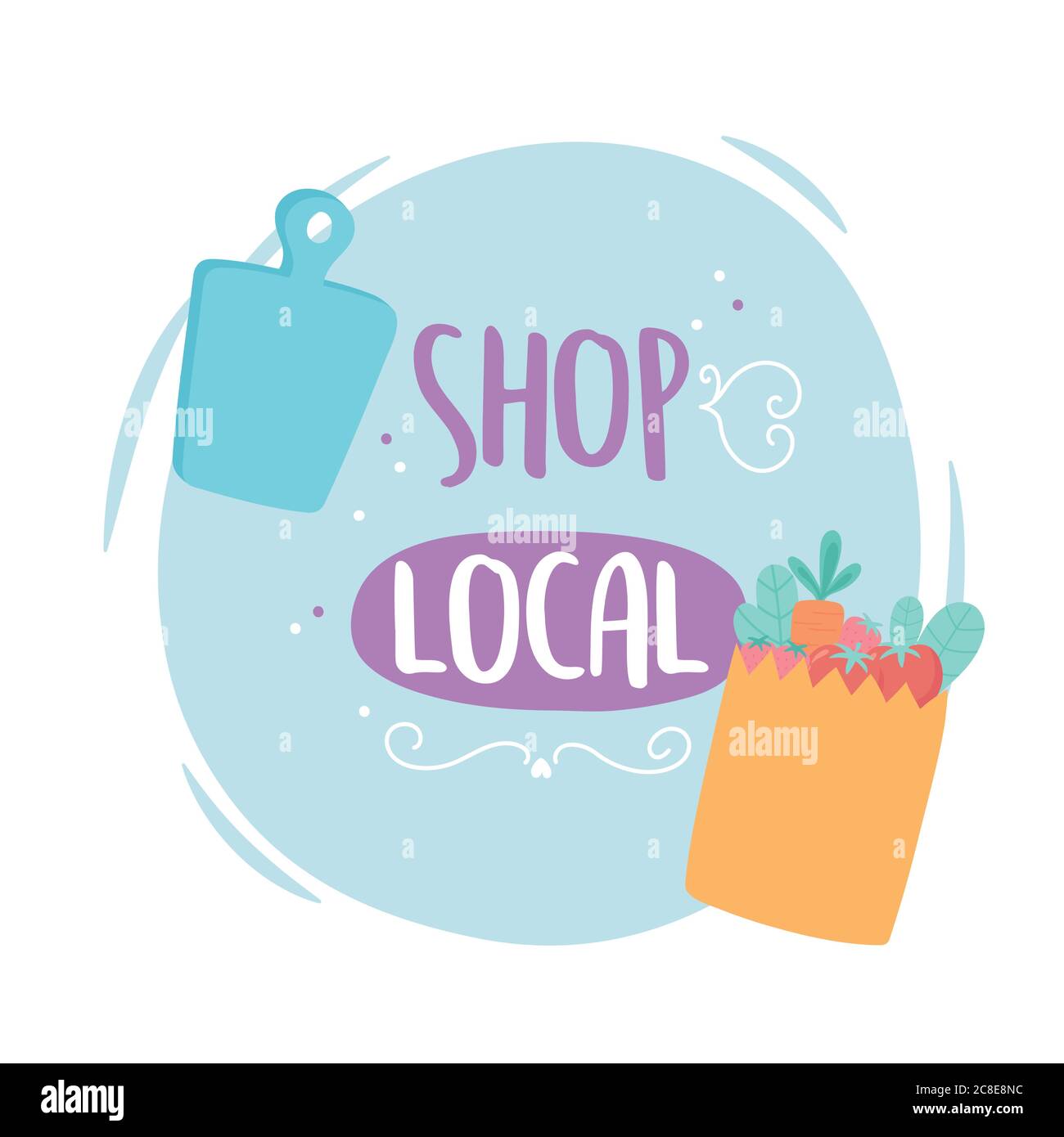 support local business, fresh vegetables paper bag shop small market ...